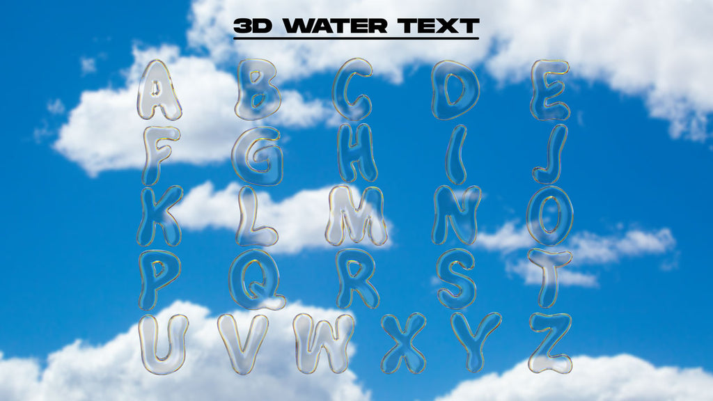Liquid Glass: Water Text | 3D Water Text Effect (PNG + Animations)